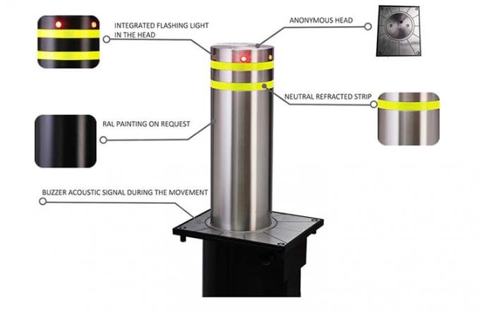 Parking Hydraulic Retractable Bollards Automatic Rising Manual ...
