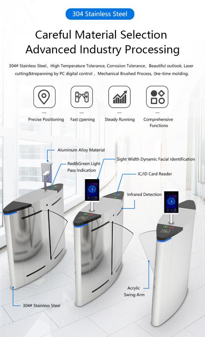 Automatic Entrance Flap Barrier Turnstile Access Control Flap Barrier Gate