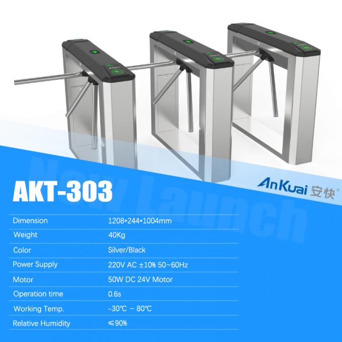 SS304 Stainless Steel Anti-Tailgating IP56 Protected Tripod Turnstile ...