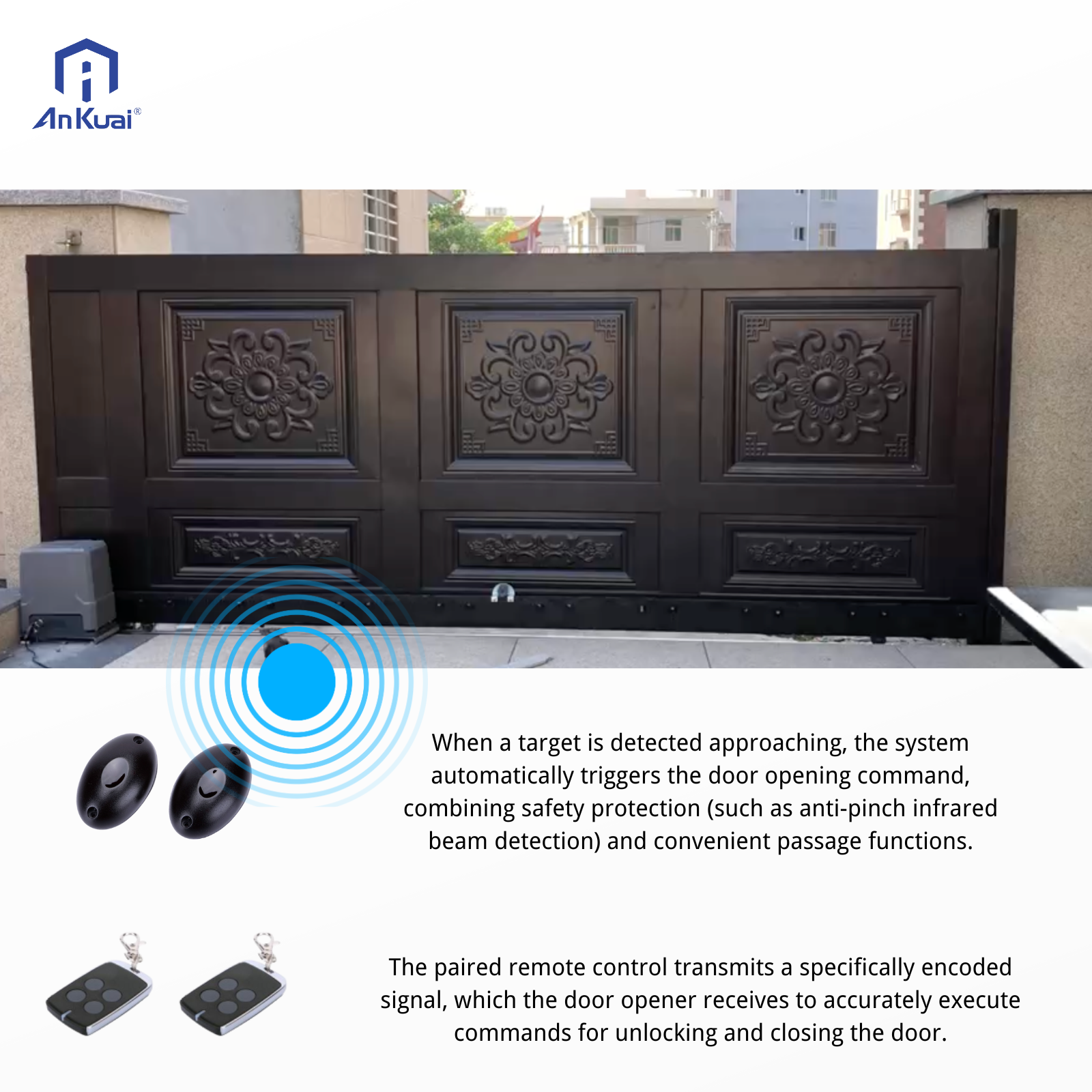 AK800DC Smart Automatic Door Opener - 800kg Capacity, WiFi & Remote